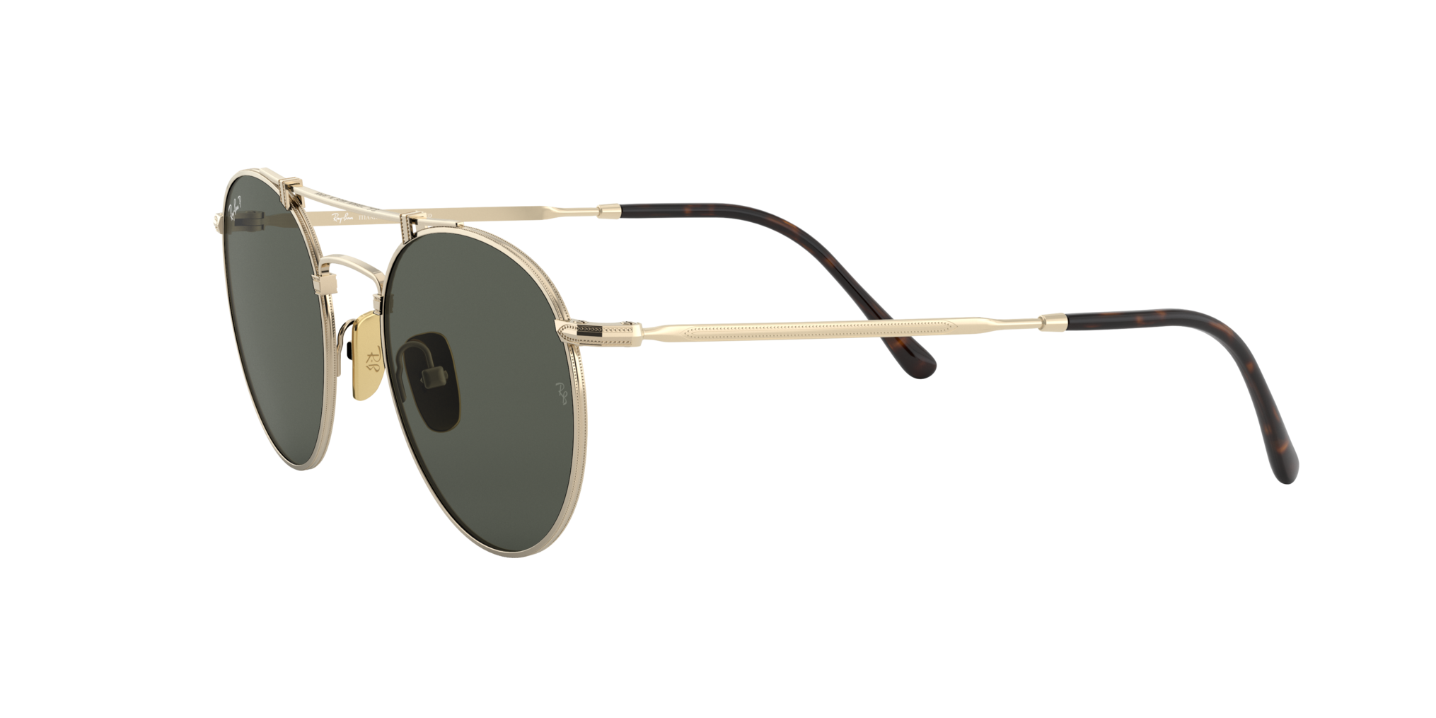 Buy Ray-Ban Round Double Bridge Titanium Sunglasses Online.