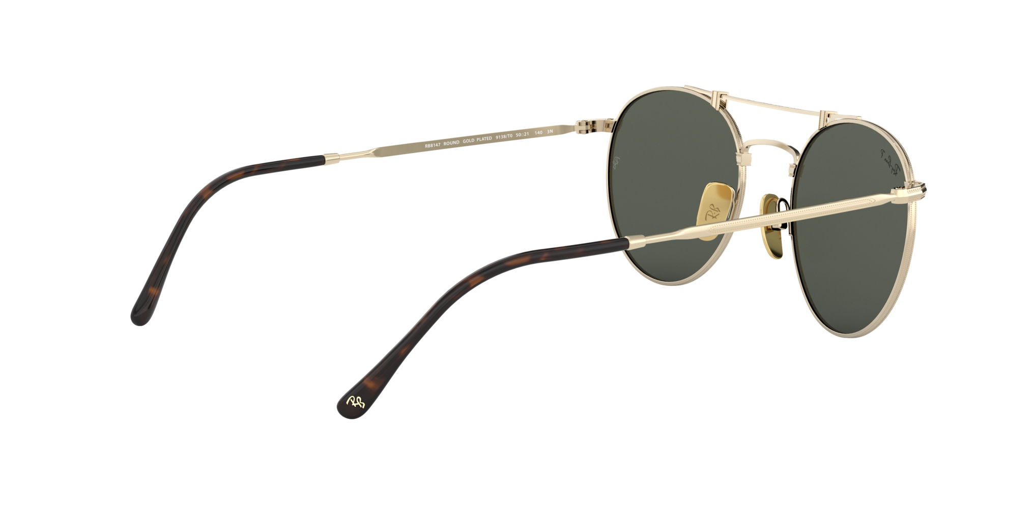 Buy Ray-Ban Round Double Bridge Titanium Sunglasses Online.